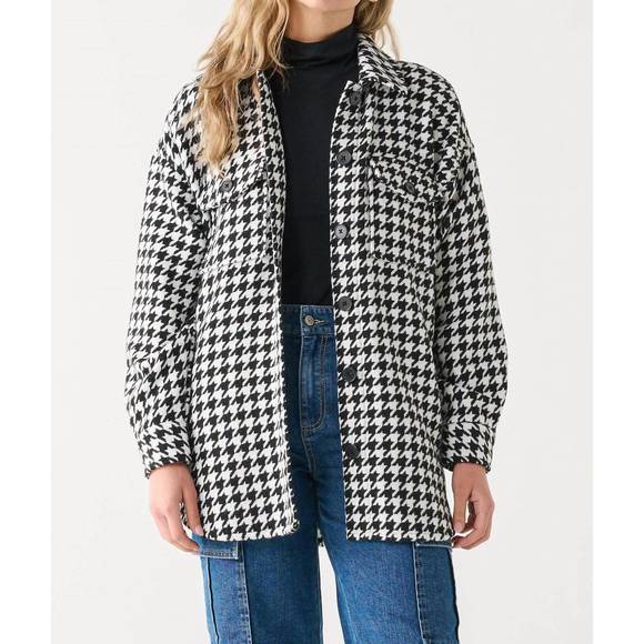 Dex | Jackets & Coats | New Dex Houndstooth Buttonup Shacket In ...